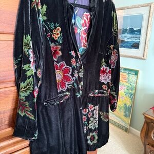 Johnny Was | Jackets & Coats | Johnny Was Black Velvet Jacket | Poshmark